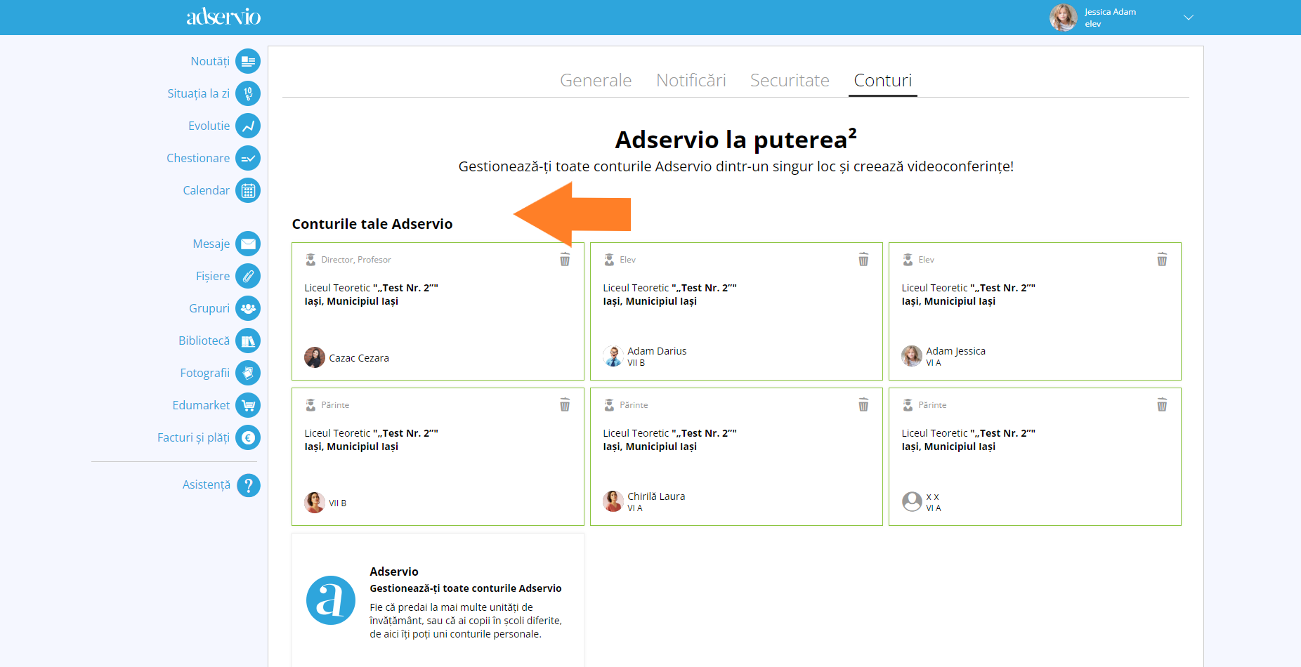 Cum unific două sau mai multe conturi Adservio? - Manual web - Adservio