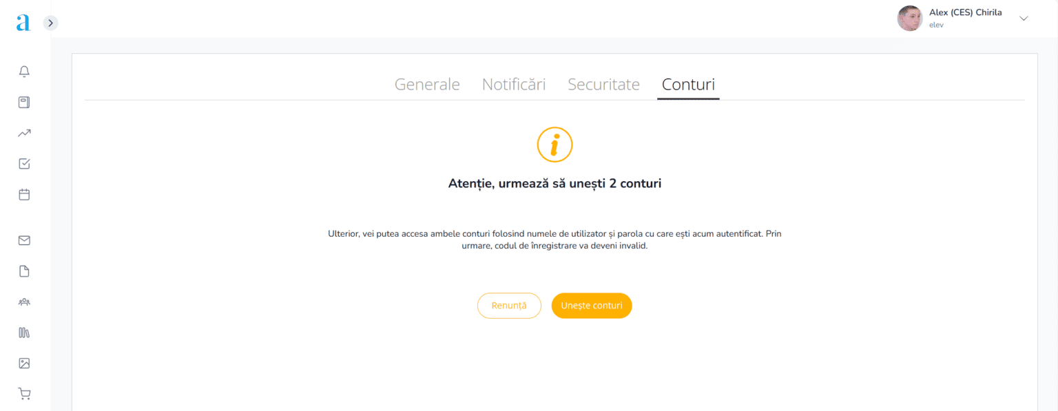 Cum unific două sau mai multe conturi Adservio? - Manual web - Adservio