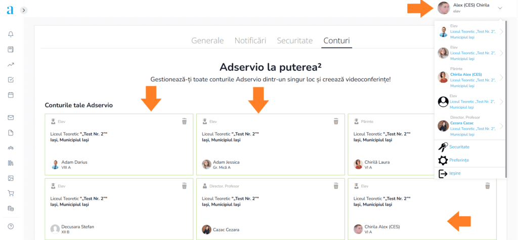 Cum unific două sau mai multe conturi Adservio? - Manual web - Adservio