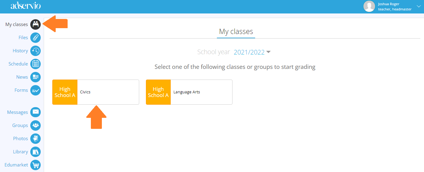 How do I grade a student? - Manual web - Adservio