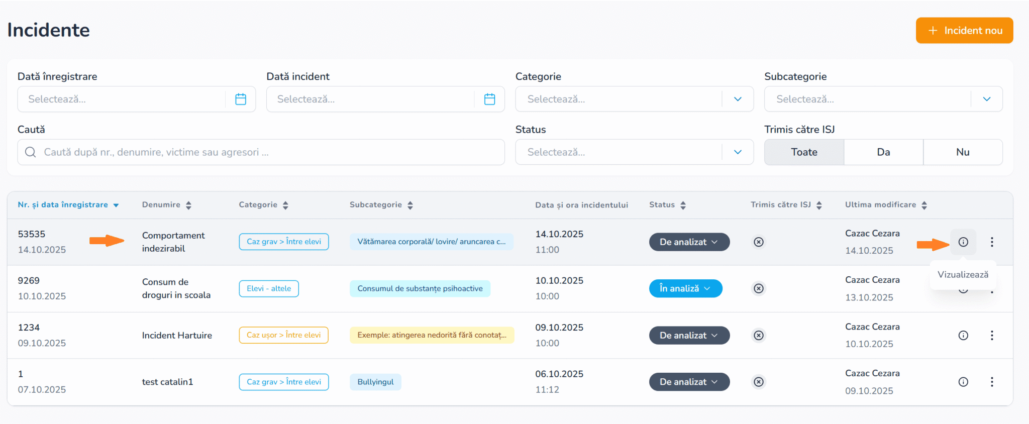 Cum verifici un incident în Adservio? - Manual web - Adservio
